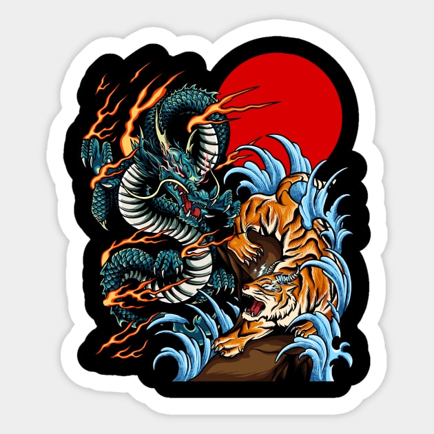 Tora x Dragron - Japanese - Sticker | TeePublic