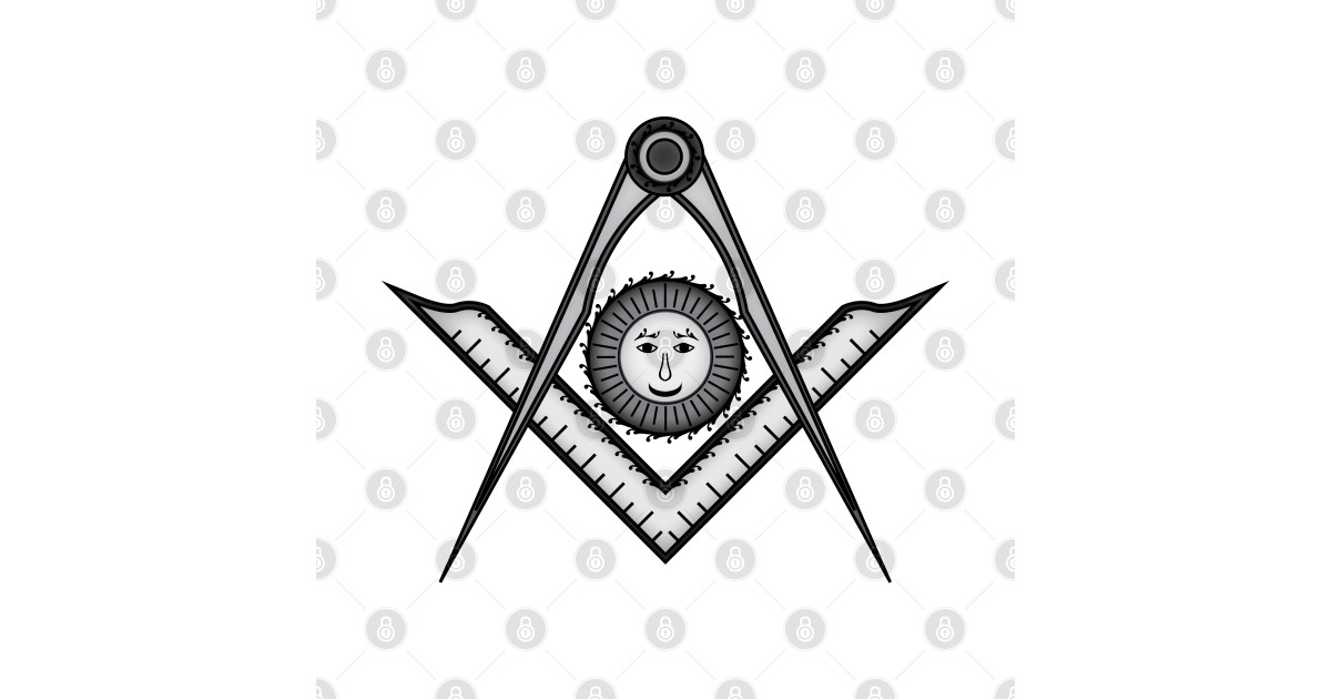 Square, compass and sun - Masonic symbol of Senior Deacon for Blue ...