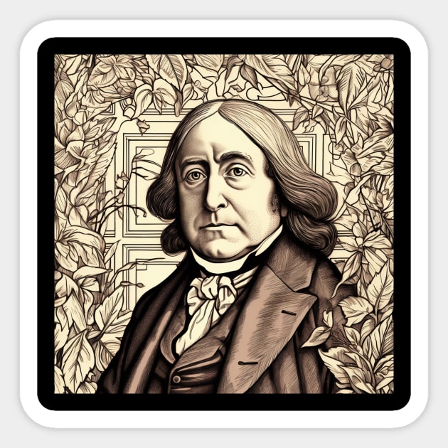 Jeremy Bentham drawing - Art Nouveau - Sticker | TeePublic