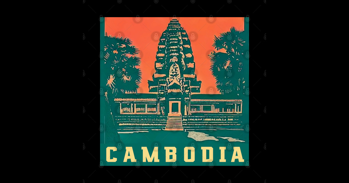 Visit Cambodia - Travel - Sticker | TeePublic