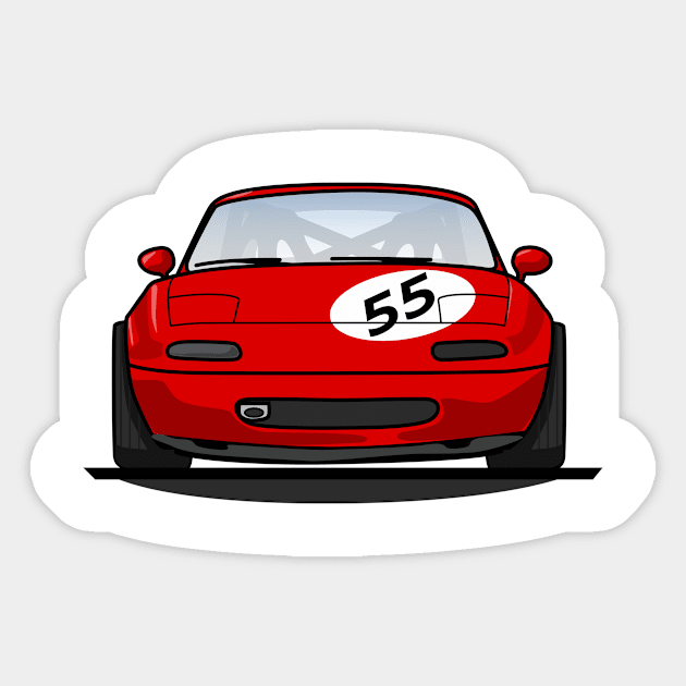 Red Miata Race Car - Miata Mx5 - Sticker | TeePublic