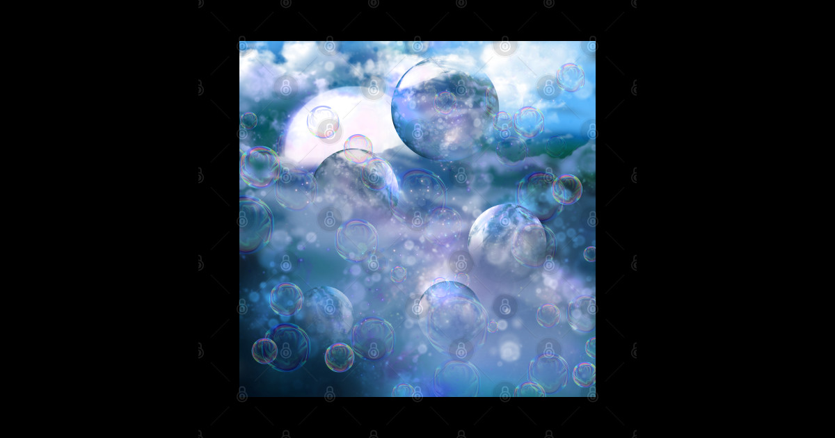 blue fantasy landscape - Blue Moon - Sticker | TeePublic