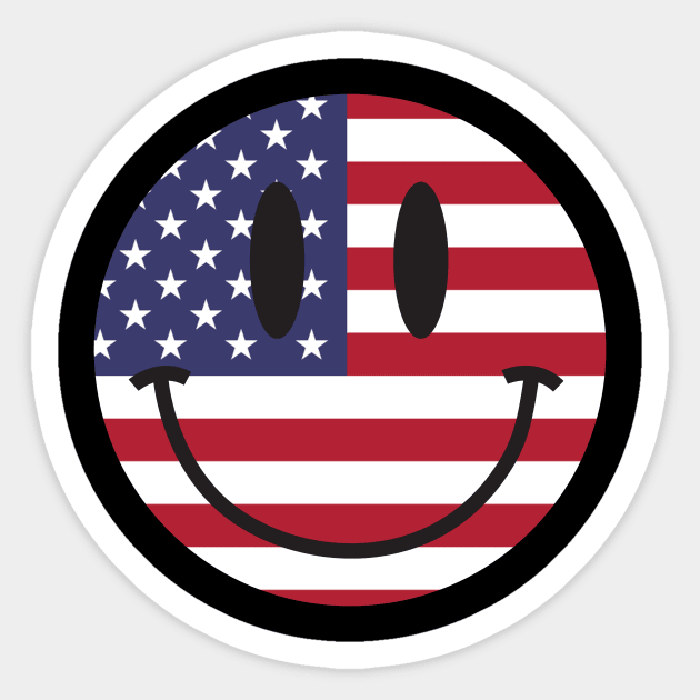 US Flag Smiley Face - Smiley Face - Sticker | TeePublic