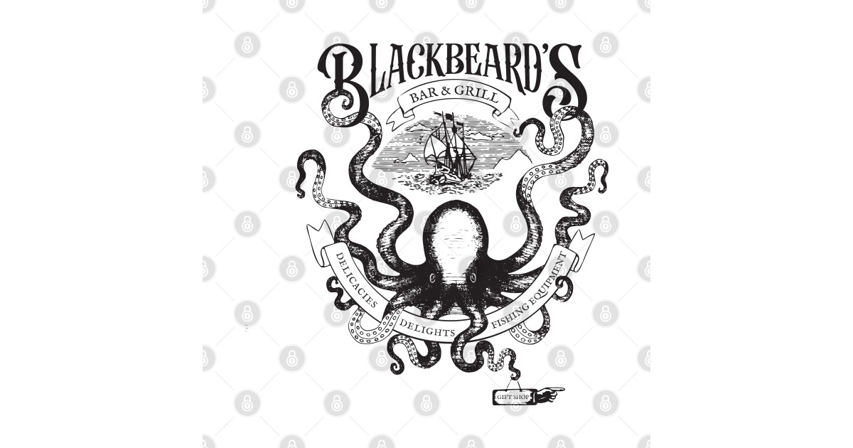 Blackbeard's Bar and Grill - Ofmd - T-Shirt | TeePublic