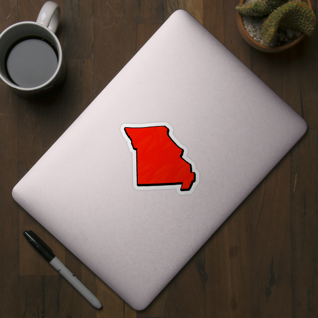 Bright Red Missouri Outline - Bright Red Missouri Outline - Sticker ...