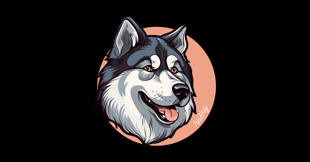 Siberian Husky Dog Breed Cursive Graphic - Husky Dog - Sticker | TeePublic