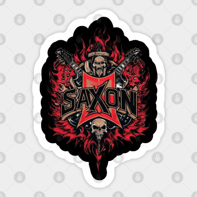 saxon band the beast fan art - Saxon Band - Sticker | TeePublic