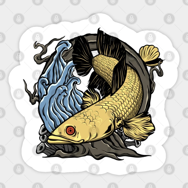 exotic snake head fish - Snake Head - Sticker | TeePublic