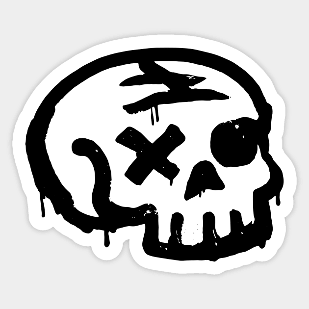 Skull drip - Skull - Sticker | TeePublic