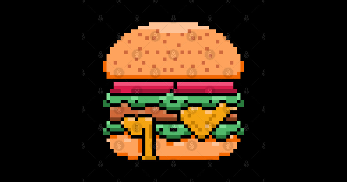 Cheeseburger Pixel Art - Cheeseburger Lover - Sticker | TeePublic
