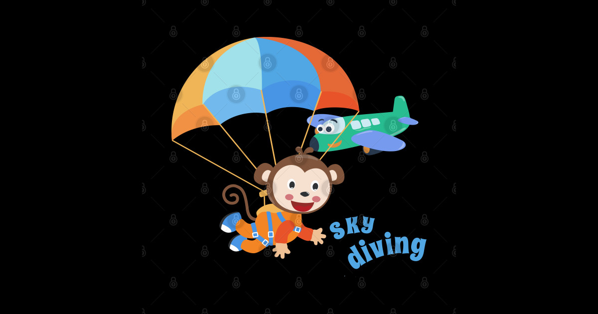 Vector illustration of a cute skydiver . - Skydiving Theme Party ...