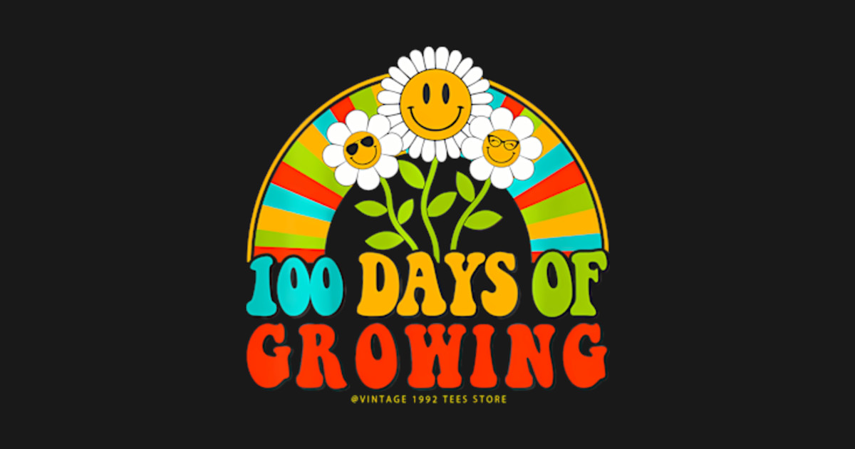 Groovy 100 Days Of School Teacher Kids 100 Days Of Growing - Groovy 100 ...