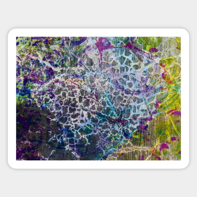 Splitting Colours - Abstract Painting - Sticker | TeePublic
