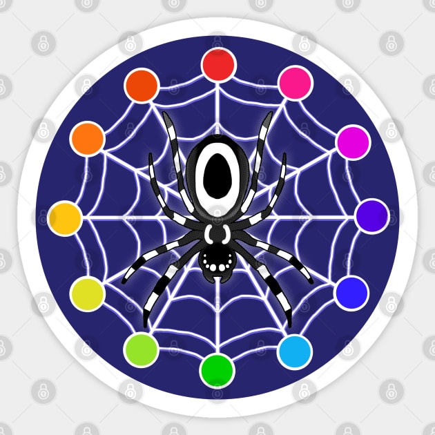Color wheel Spider Design - Spider Design - Sticker | TeePublic