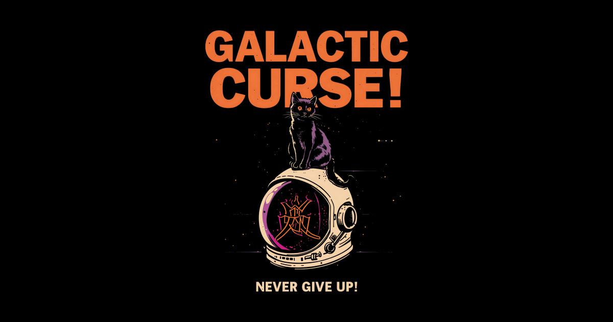Galactic Curse Black Cat on Astronaut Helmet - Astronaut Cat - Sticker ...