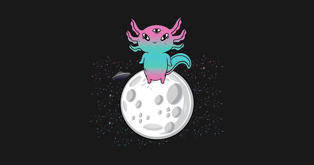 Aliens Axolotls Axolotl Moon Kawaii - Axolotl - T-Shirt | TeePublic