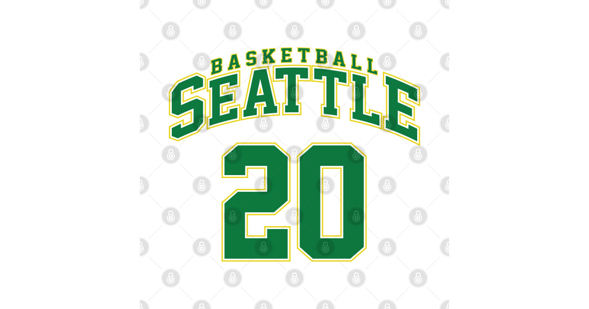 Seattle Basketball - Player Number 20 - Seattle Supersonics - T-Shirt ...