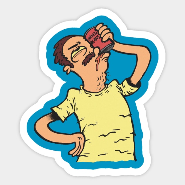 Shotgunning some baked beans - Baked Beans - Sticker | TeePublic