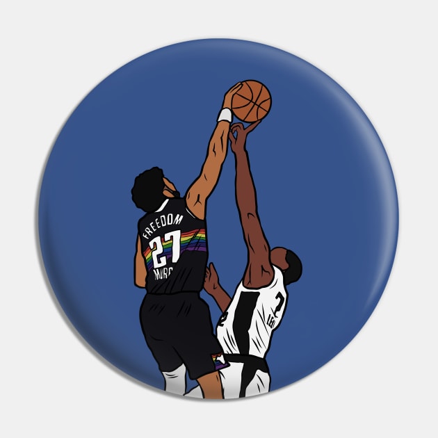 Kawhi Leonard Middle Finger Block - Kawhi Leonard - Pin | TeePublic