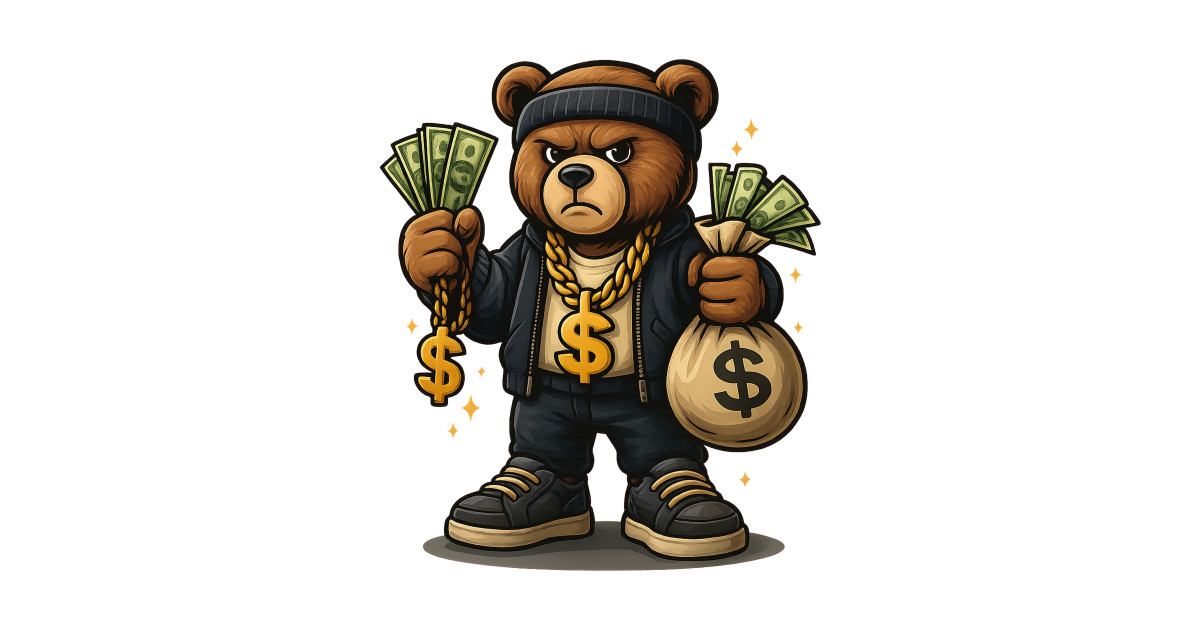 Teddy Bear Money Swag – Hip Hop Rapper Drip Art Design - Teddy Bear - T ...