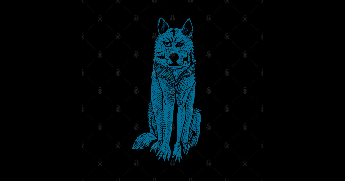 Blue Wolf - Wolf - Sticker | TeePublic