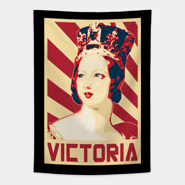 Queen Victoria Retro Propaganda - Queen Victoria - Tapestry | TeePublic