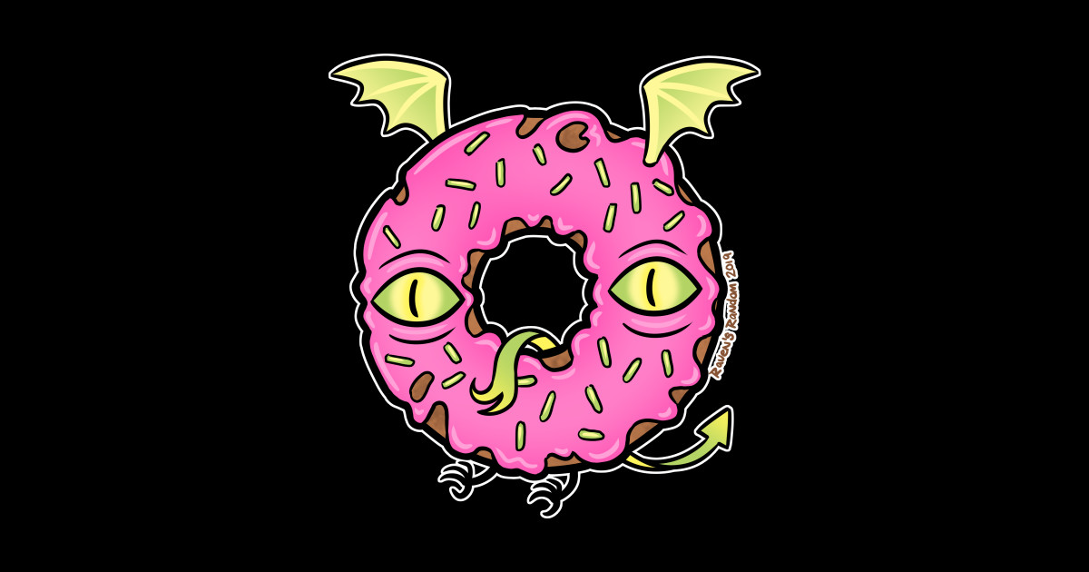 Demon Donut - Donut - Sticker | TeePublic