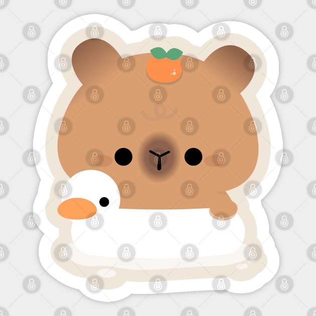 Capybara Swimming - Capybara - Sticker | TeePublic