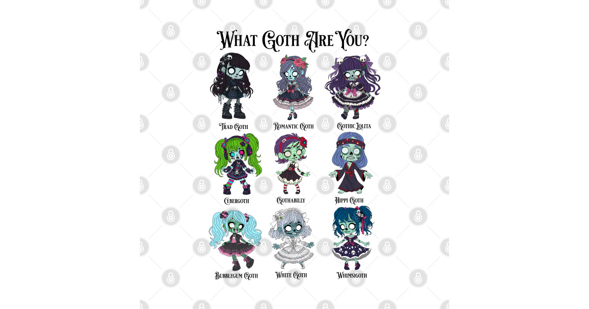 Zombie Goth Types - Zombies - T-Shirt | TeePublic