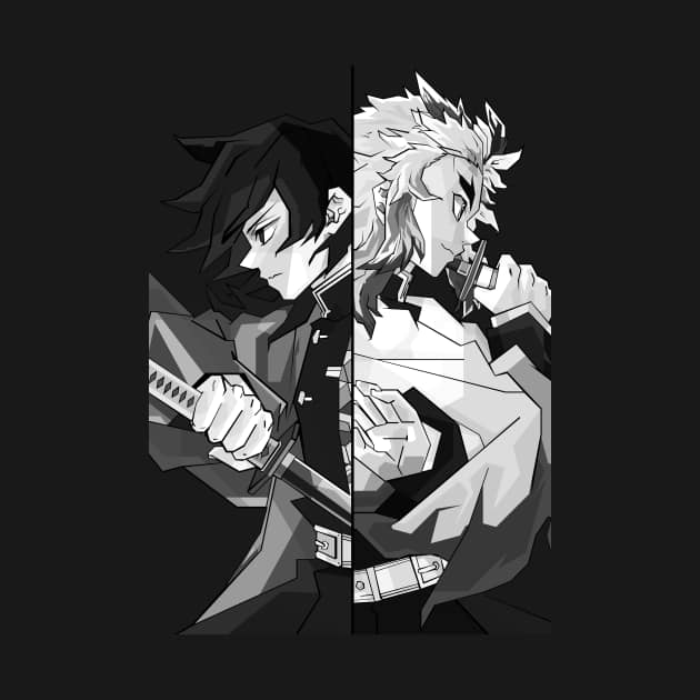 rengoku and giyu - Rengoku Demon Slayer - T-Shirt | TeePublic