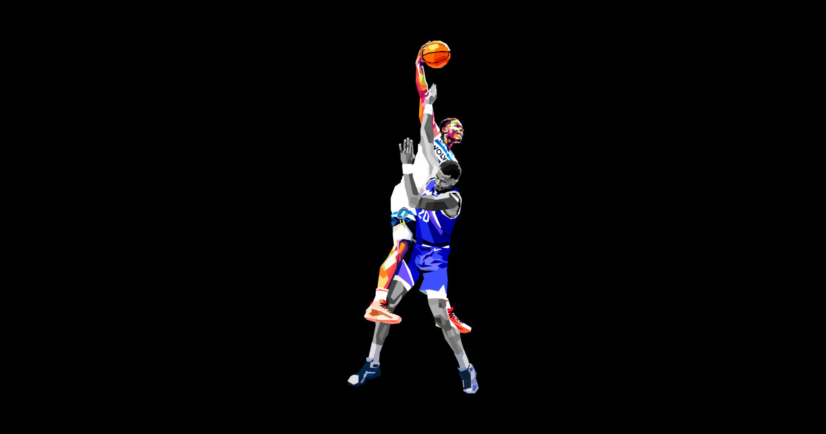 Anthony Edwards Dunk on John Collins WPAP - Anthony Edwards - Posters ...