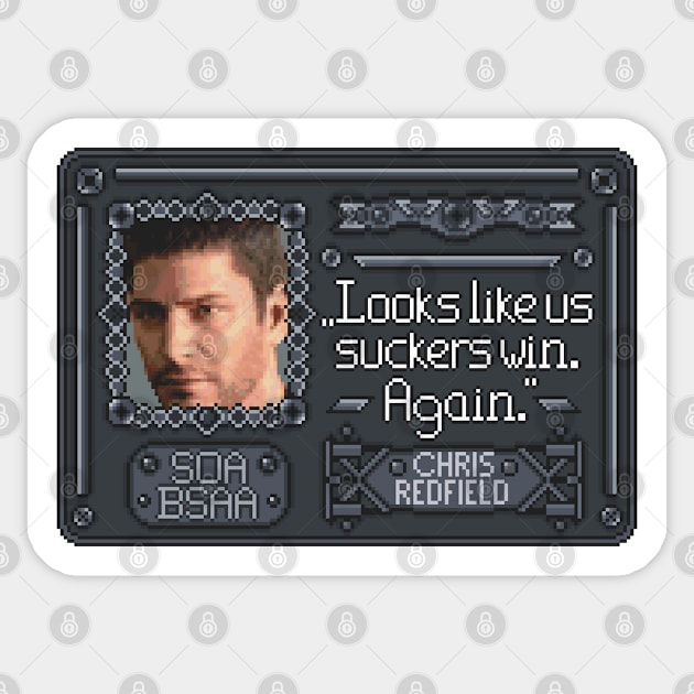 Chris Redfield Pixel Art - Resident Evil - Sticker | TeePublic
