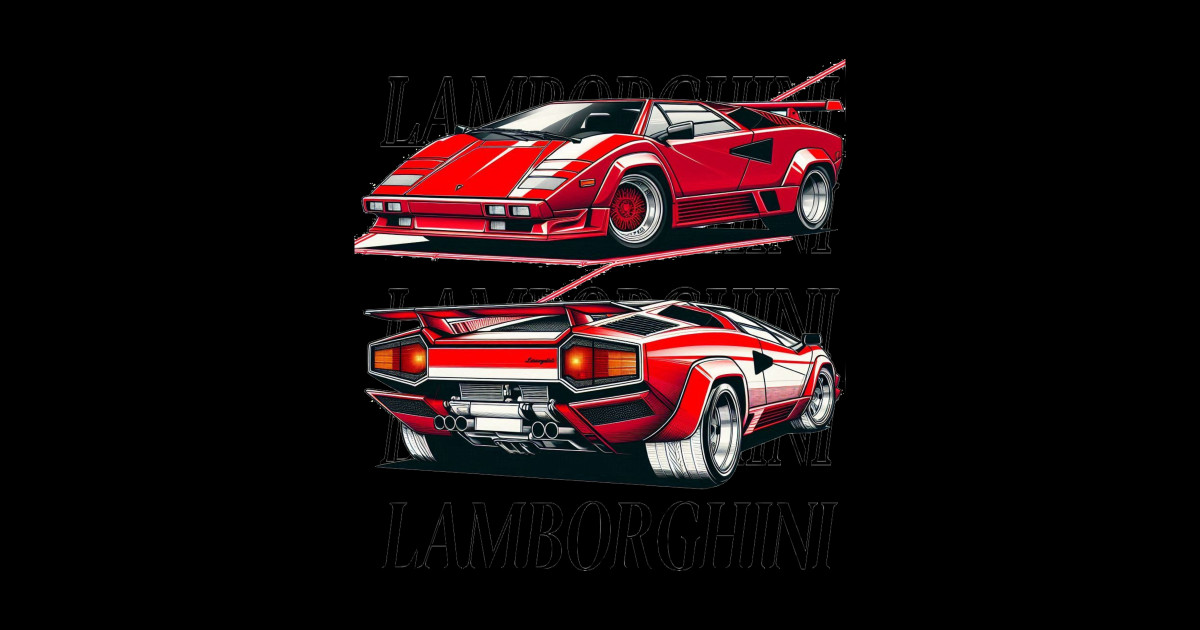 Lamborghini Countach - Lamborghini Countach - Sticker | TeePublic