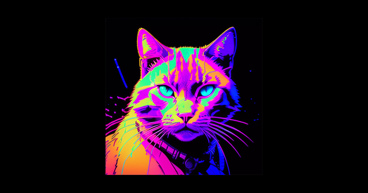 Synthwave Cat - Synthwave - Sticker | TeePublic