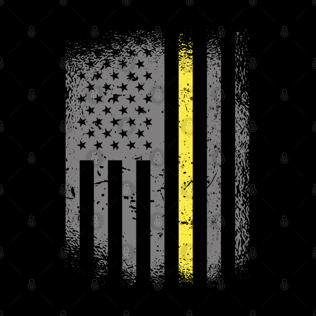 911 Dispatcher Thin Gold Line US Flag Emergency Dispatchers ...