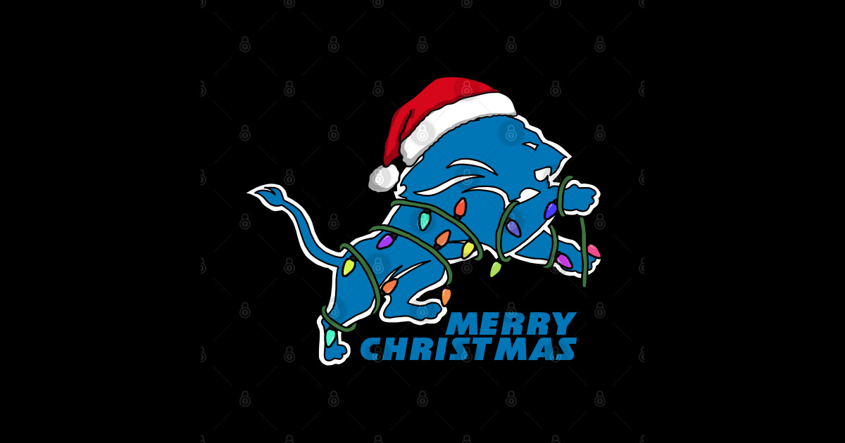 Detroit Lions Merry Christmas - Detroit Lions - Sticker | TeePublic
