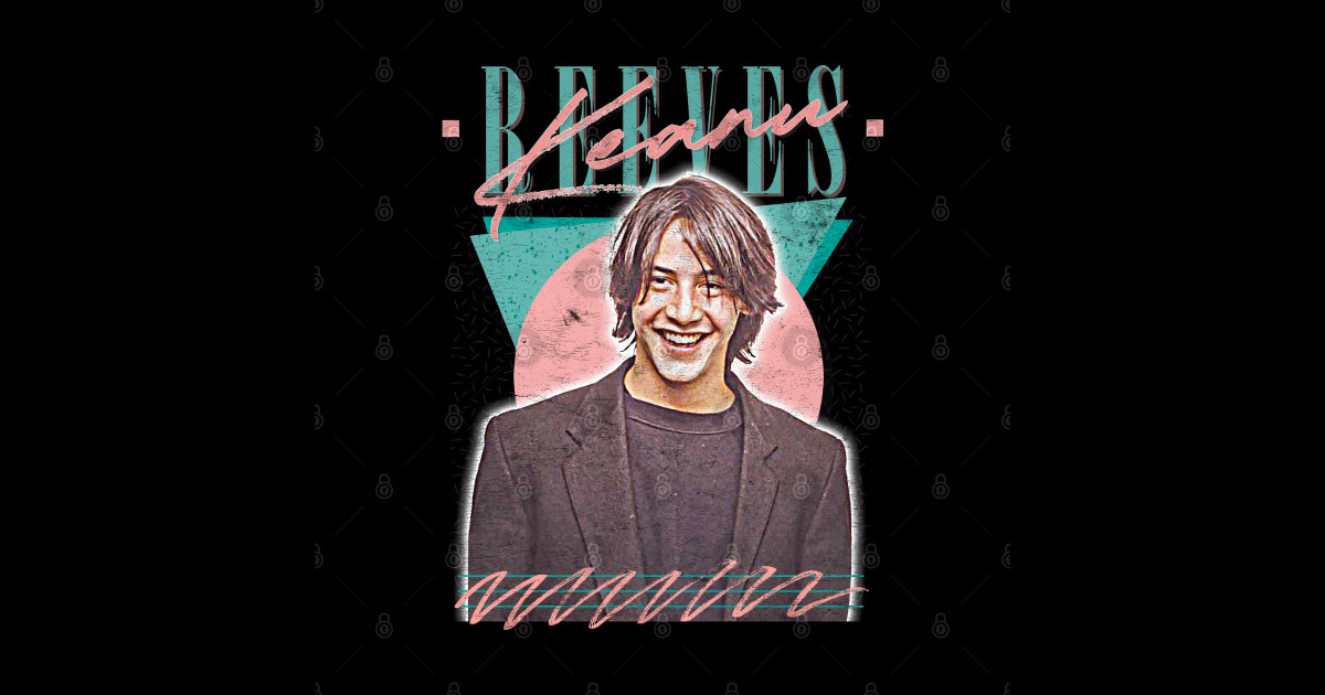 Keanu Reeves 90s Styled Aesthetic Design - Keanu Reeves - Pin | TeePublic