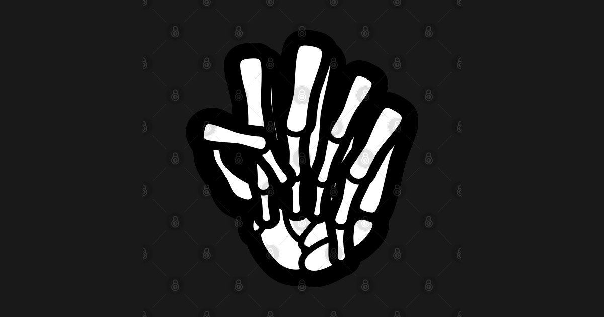 Skeleton Hand Fist Hand Sign - Moule - T-Shirt | TeePublic