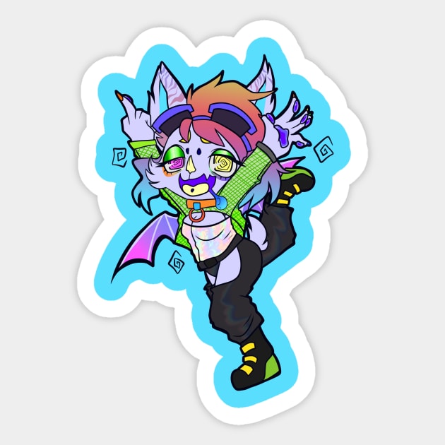 bat rave panic! - Fursona - Sticker | TeePublic