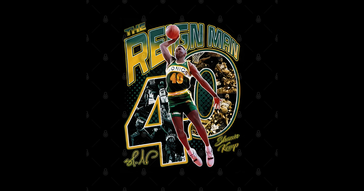 Shawn Kemp The Reign Man - Shawn Kemp - Sticker | TeePublic