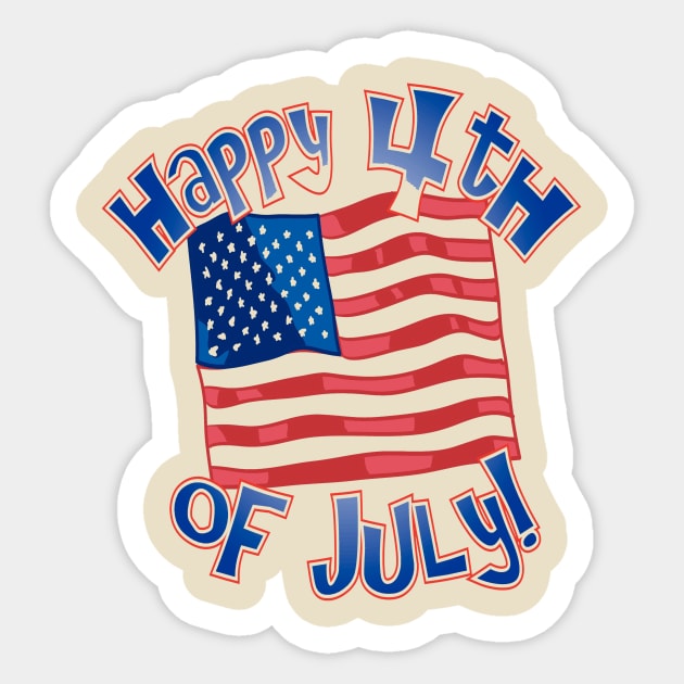 happy 4th of july - 4th July - Sticker | TeePublic