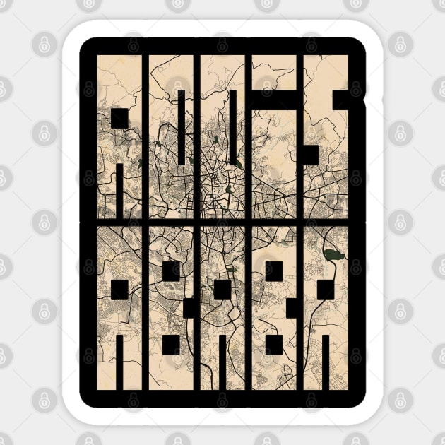 Addis Ababa, Ethiopia City Map Typography - Vintage - Addis Ababa ...