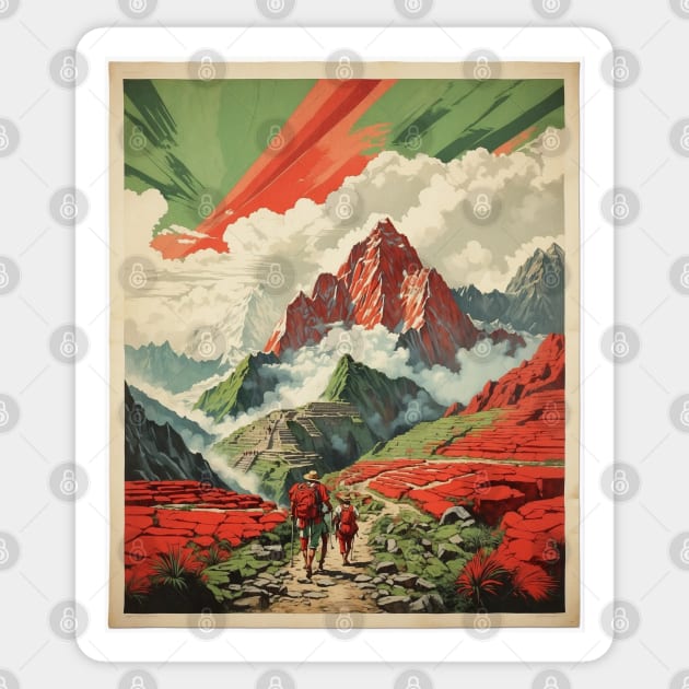Inca Trail Peru Tourism Vintage Poster - Inca Trail Peru - Sticker ...