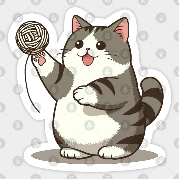 Tabby Kawaii Cat - Kawaii Cat Gift - Sticker | TeePublic