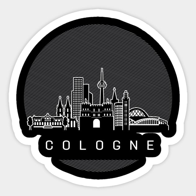 Cologne Germany Skyline - Cologne - Sticker | TeePublic
