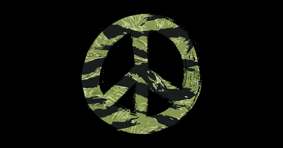 Peace Symbol - Tiger Stripe Camouflage Peace Symbol - Posters and Art ...