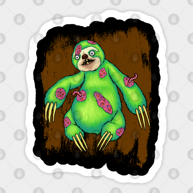 Zombie Sloth - Sloth - Sticker | TeePublic