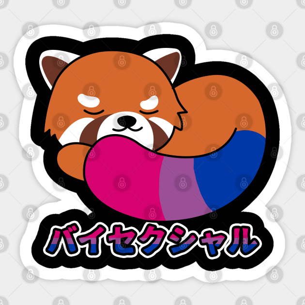 Cute Red Panda Bisexual Pride - Bisexual Pride - Sticker | TeePublic