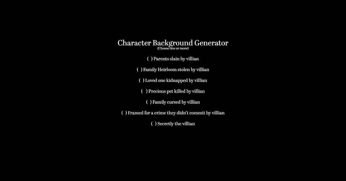 Character background generator - Dungeons And Dragons - Sticker | TeePublic