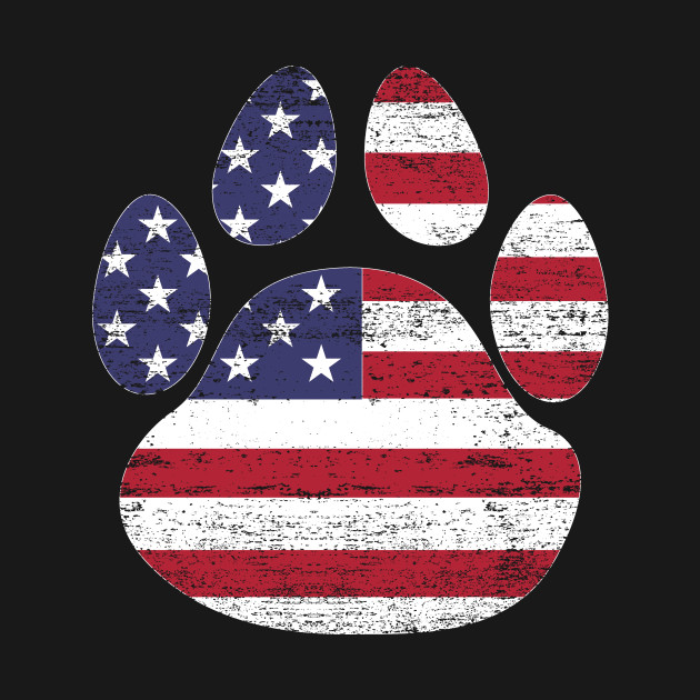 Dog paw print American flag USA tshirt - Paw Print - T-Shirt | TeePublic